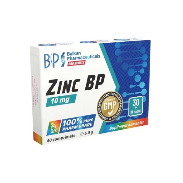 Tablete Balkan Pharmaceuticals Zinc BP, 40 tab - eMAG.ro