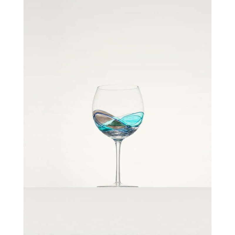 Set 2 pahare Vin, Antoni Barcelona, Handmade, 600 ml, albastru - eMAG.ro