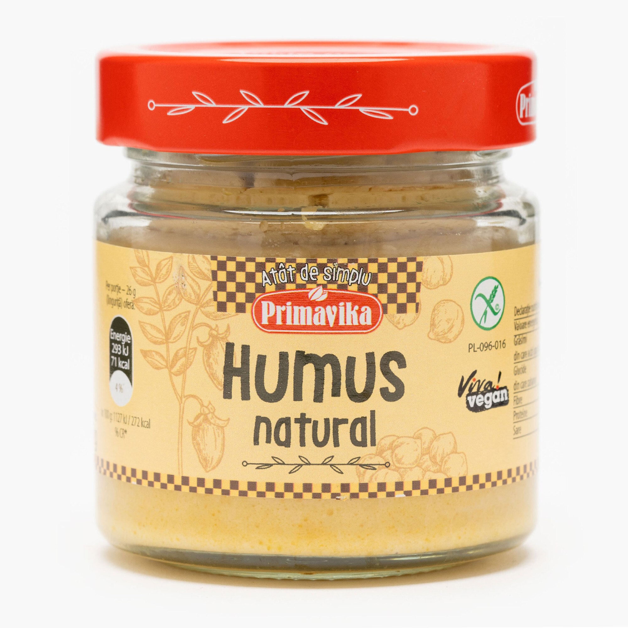 Hummus natural vegan Primavika 160g - eMAG.ro