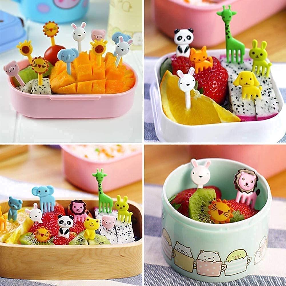 Set 60 buc mini furculite si scobitori decorative pentru tort, JENUOS ...