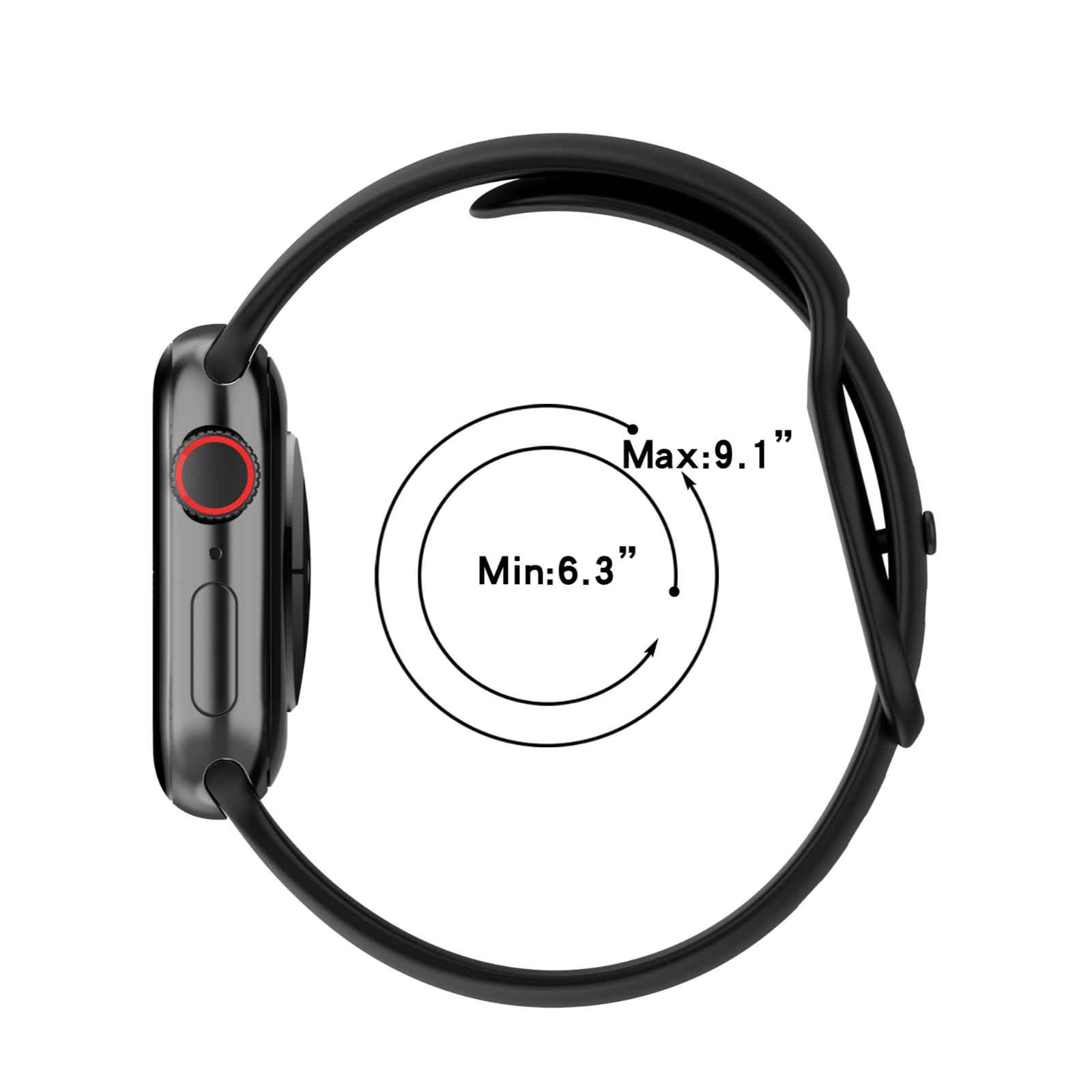 Curea smartwatch din silicon compatibil cu Apple Watch 1/2/3/4/5/6/7/SE ...