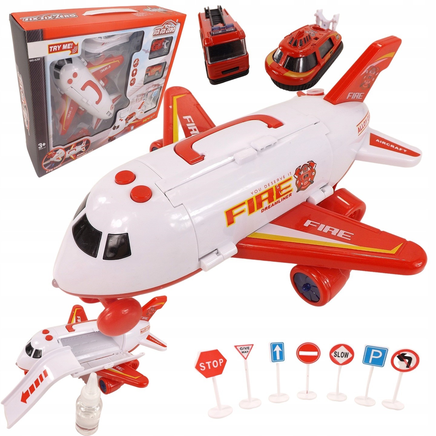 Jucarie Interactiva pentru Copii, Avion Rescue, Include 2 Vehicule ...