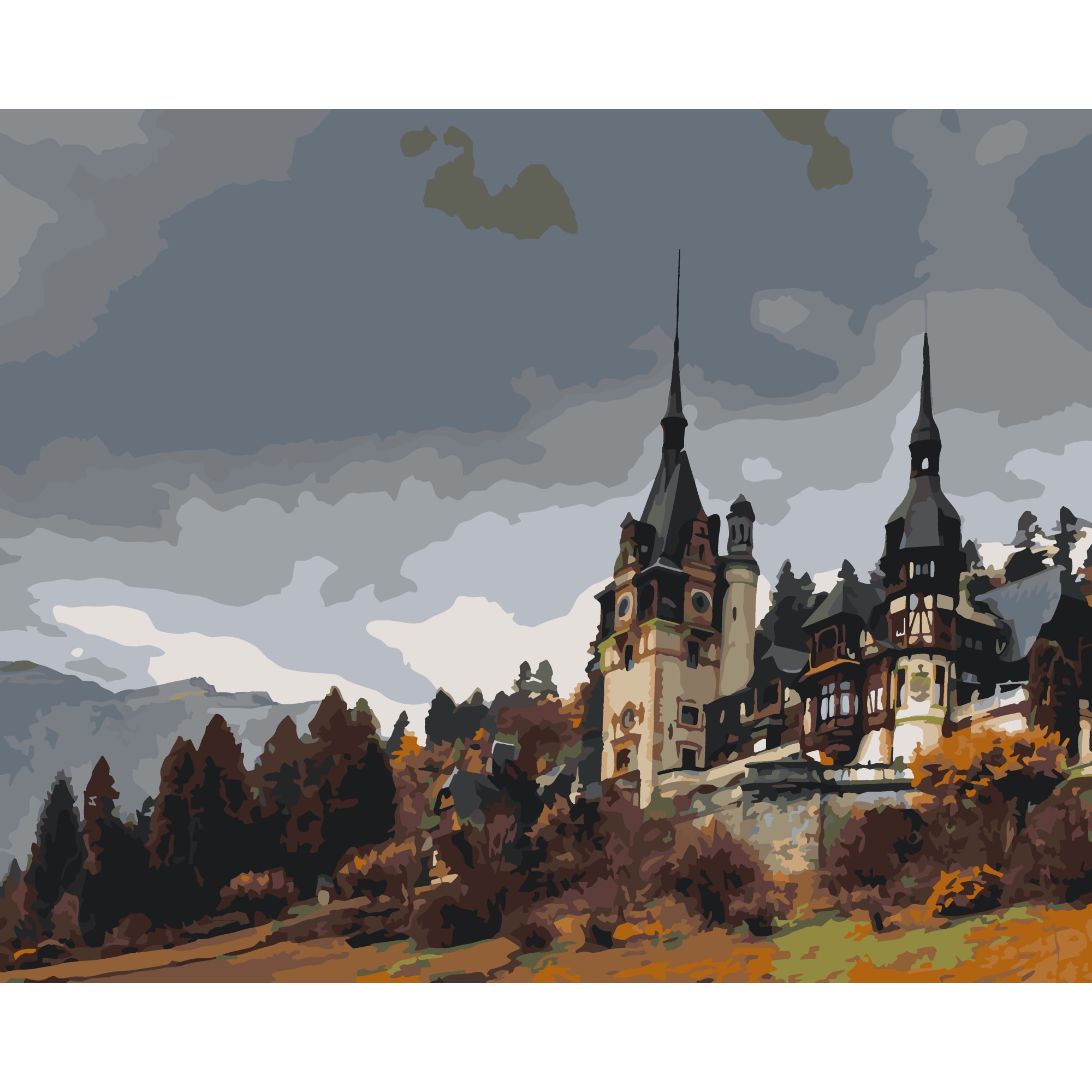 Комплект за рисуване по номер, Памучно платно върху дървена рамка, 3 ...