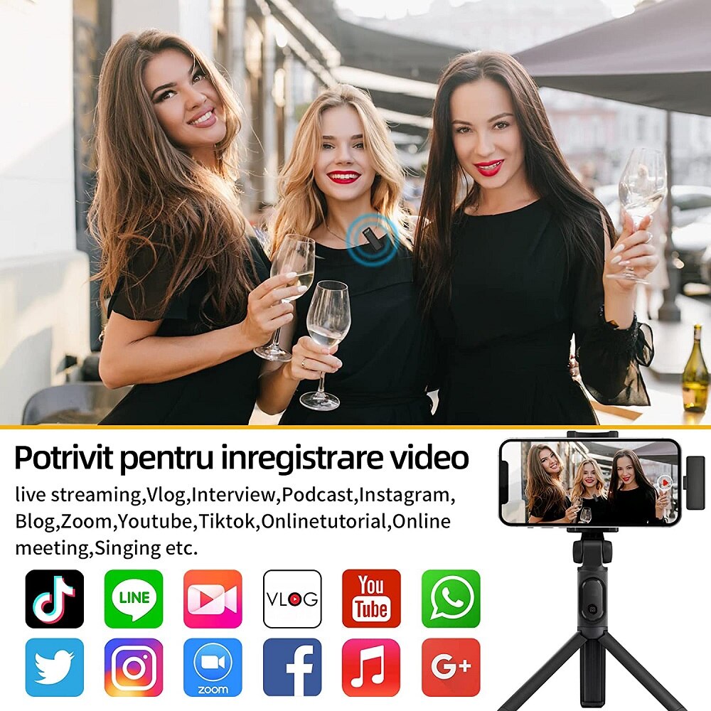 Microfoane Lavaliera profesionala wireless ULTIVON, lightning, Plug ...