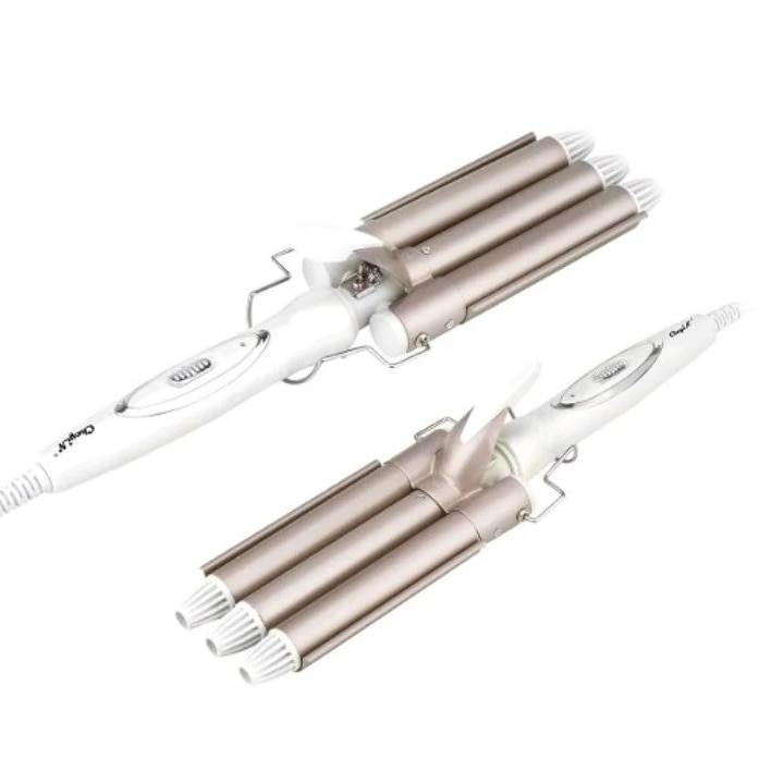 Ondulator profesional cu 3 elementi, Temperatura reglabila, 45W, Auriu ...