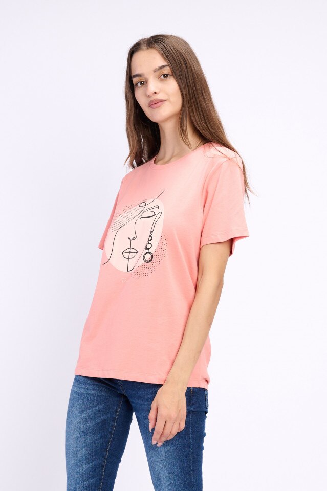 Tricou dama, Timeout, imprimeu artistic, roz - eMAG.ro