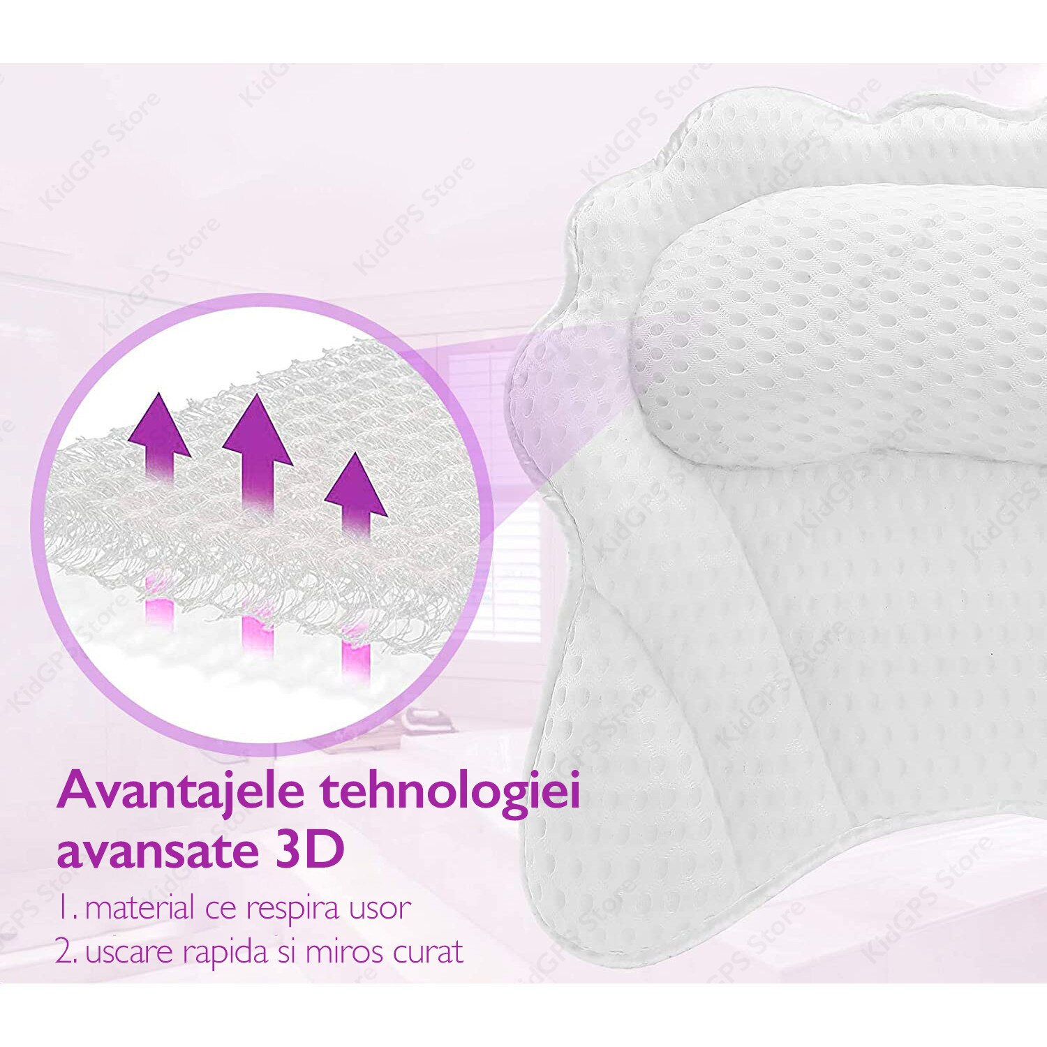 Perna de baie pentru cada Premium Topaqua® Dual Flex, cu ventuze ...