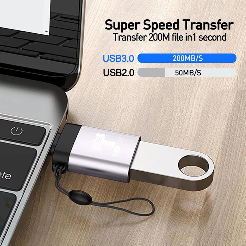 Adaptor OTG USB-C la USB 3.0, Tienten, USB Type C, USB-A, argintiu ...