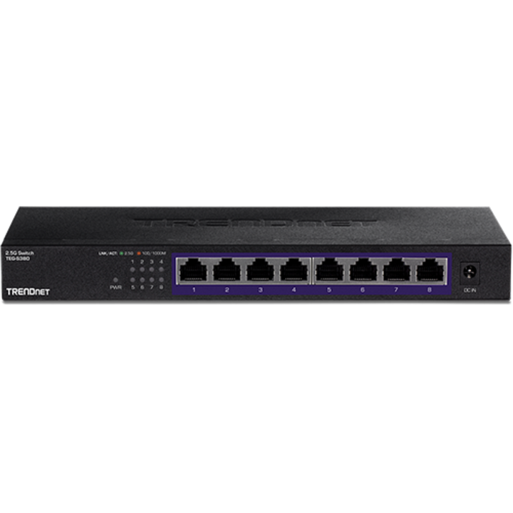 Превключвател 8 porturi 2.5G, без вентилатор - TRENDnet TEG-S380 - eMAG.bg