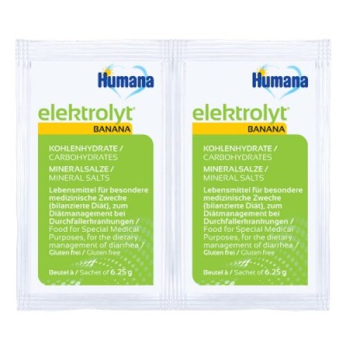 Saruri de rehidratare cu gust de banane Elektrolyt, Humana, 2 x 6.25 g ...