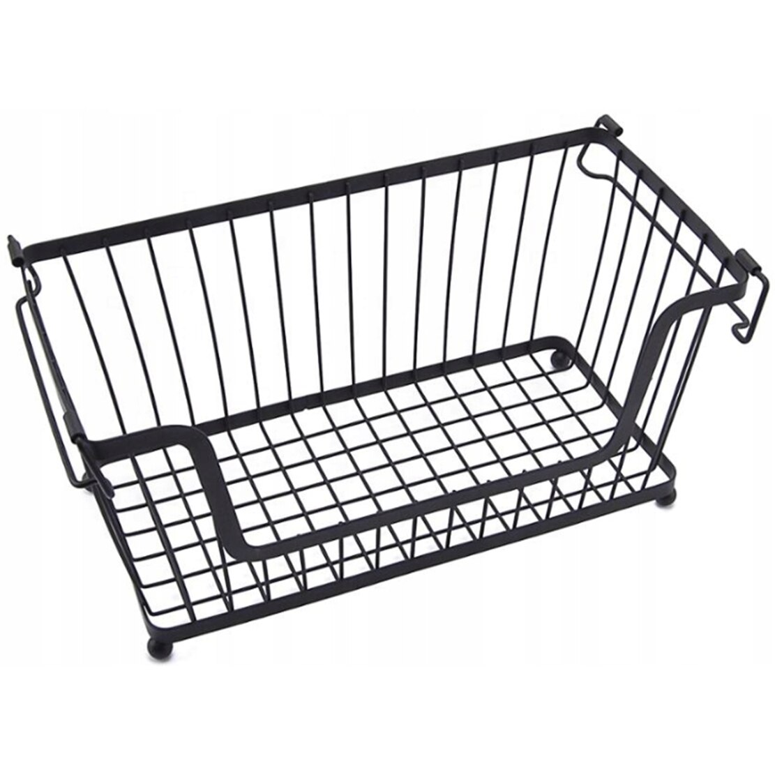 Cos de fructe si legume, industrial, metal, negru, 31 x 17.5 x 15.5 cm ...