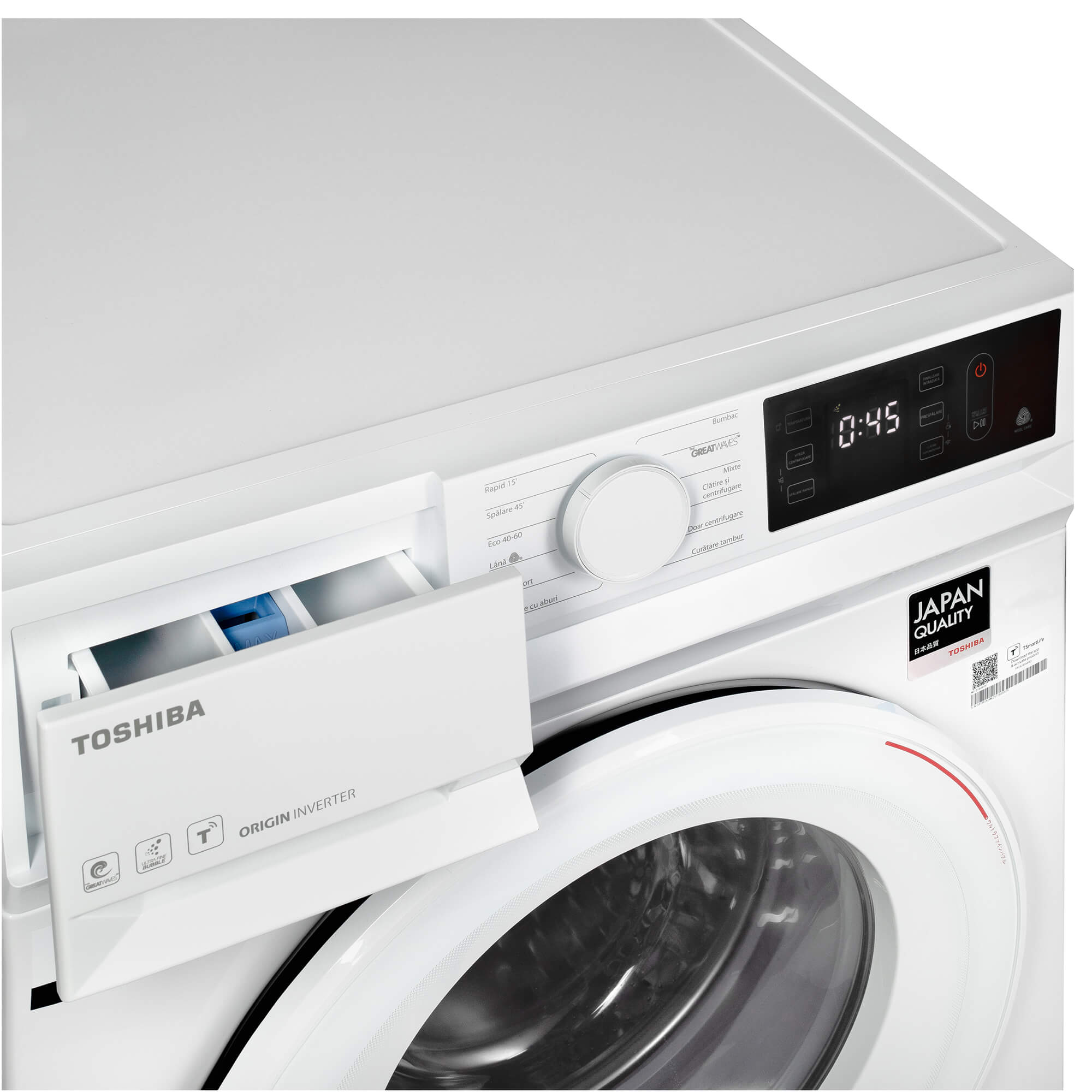 Masina de spalat rufe Toshiba TW-BL90A4, 8 kg, 1400 rpm, Clasa B, Display, Ultra Fine Bubble ...