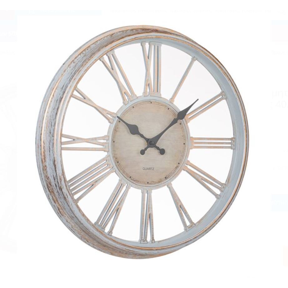 Ceas de perete vintage, alb auriu, SyaMAG®, 40.6x6 cm - eMAG.ro