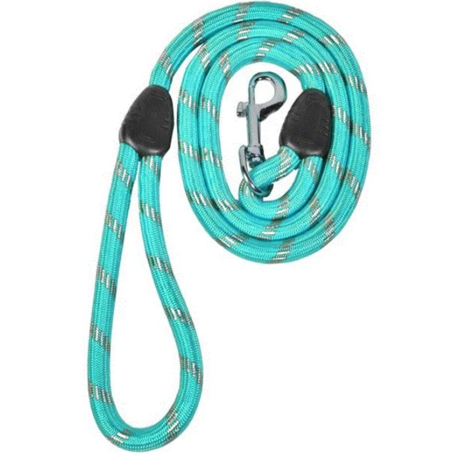 Lesa pentru caini, tip funie, turcoaz, SyaMAG®, 115x1.3 cm - eMAG.ro