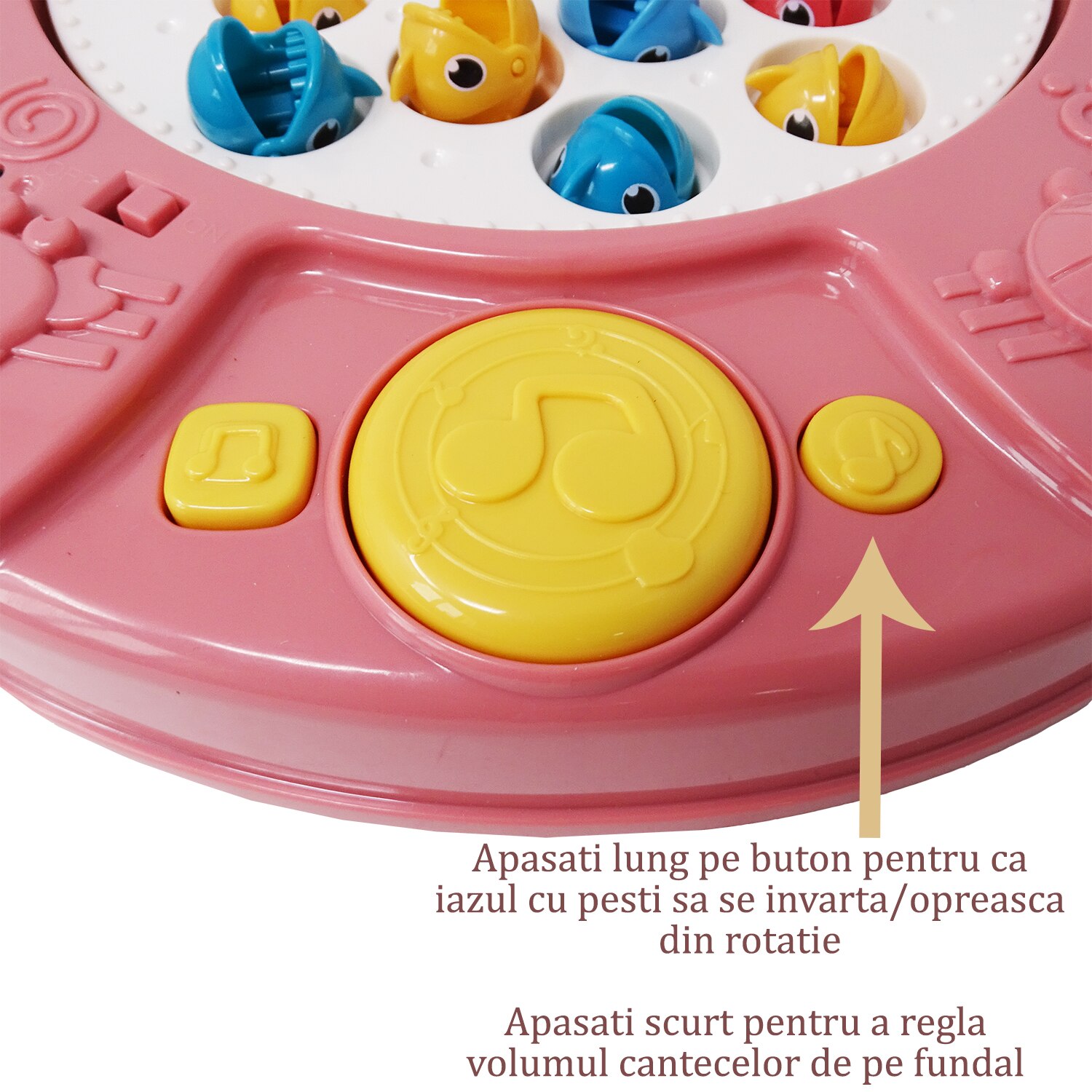 Joc interactiv de Pescuit, cu Muzica, Lumini si Forme Geometrice, Roz ...
