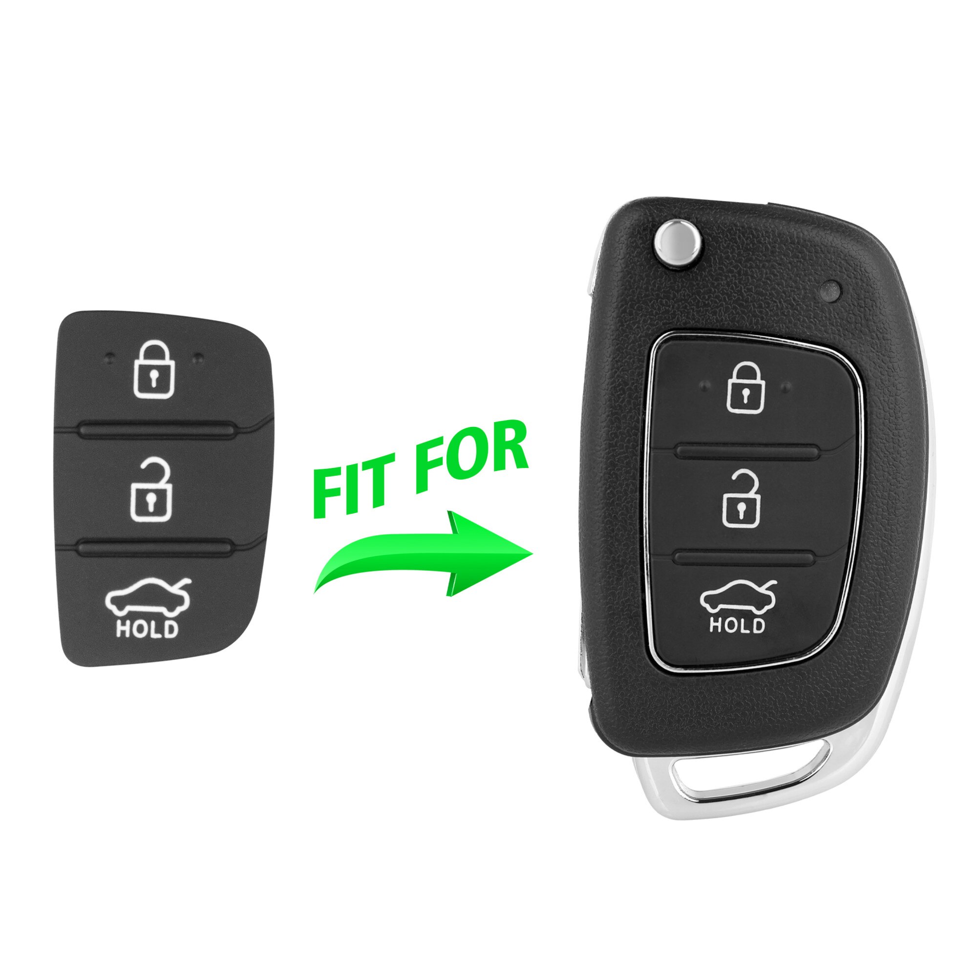 Tastatura cheie auto cu 3 butoane, FINTERRY, Hyundai-Buttons, Plastic ...