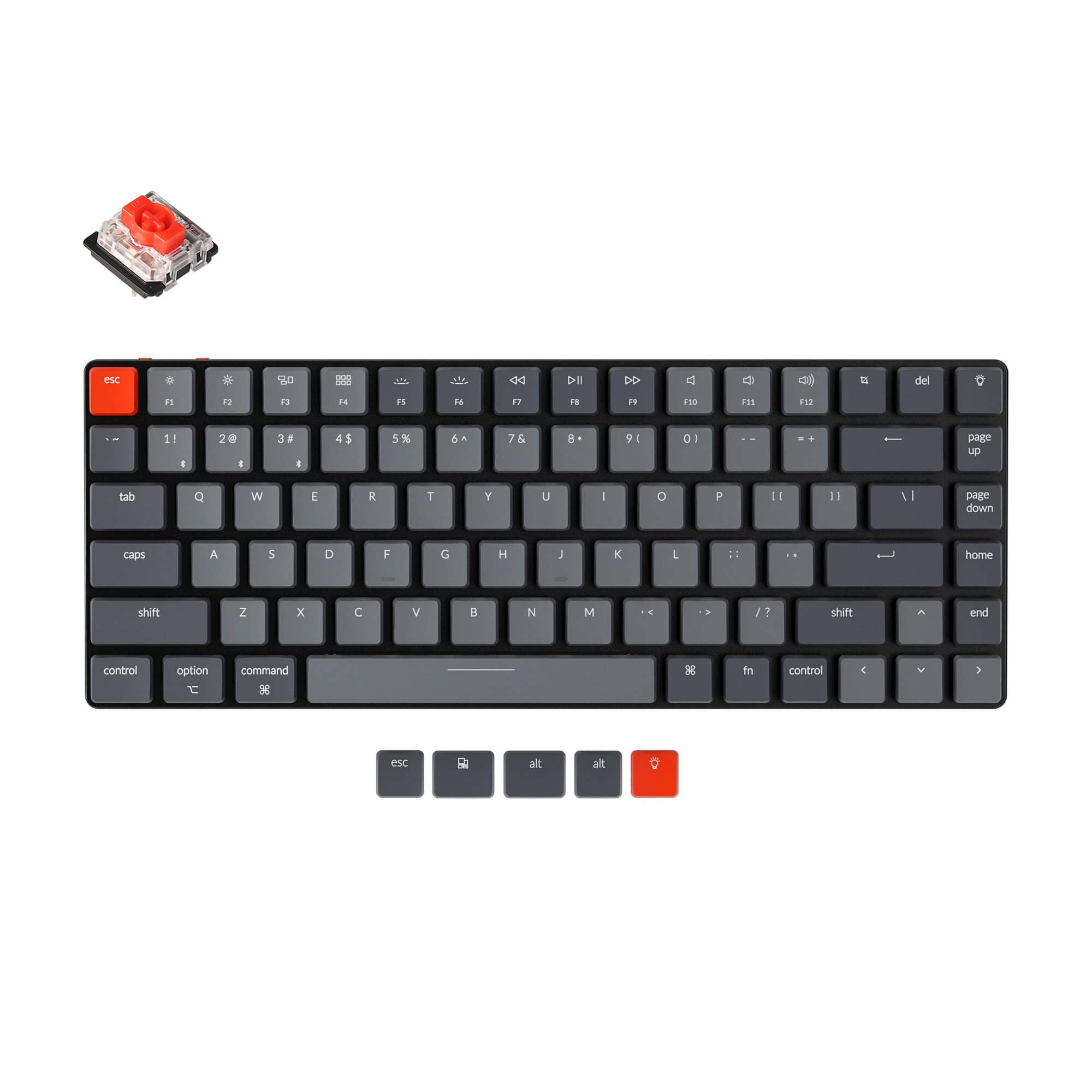 Tastatura mecanica fara fir Keychron K3 Slim White Red Gateron - eMAG.ro