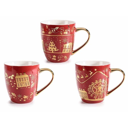 Set 3 cani portelan Craciun 9.5x10.5 cm - eMAG.ro