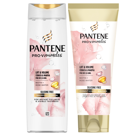 Pachet: Sampon Pantene Pro-V Miracles Lift & Volume, 300 ml + Balsam de par Pantene Pro-V ...