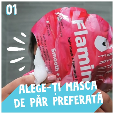Masca de par Bear Fruits pentru un par matasos + Casca flamingo - eMAG.ro