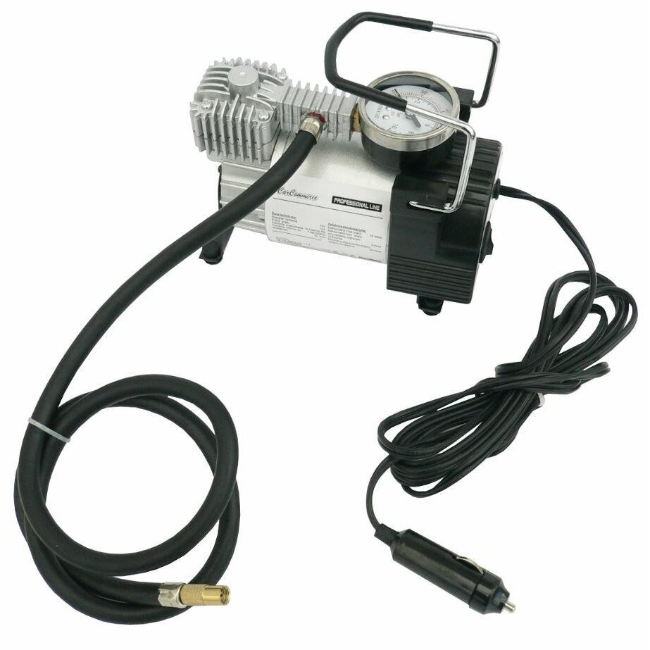 Compresor auto portabil, Metal, 12V, 10 bar, Argintiu/Negru - eMAG.ro