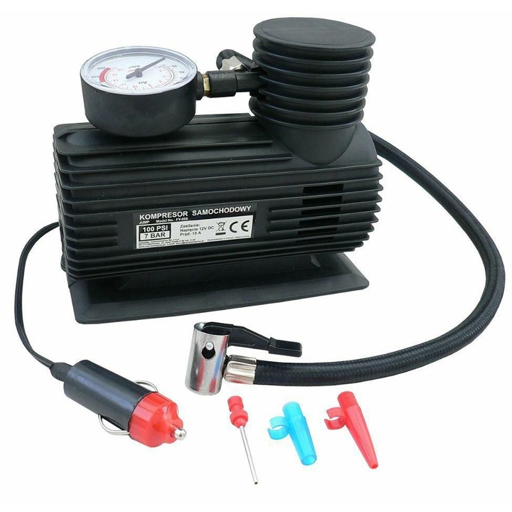 Compresor auto, 12V, 7 bar, Negru - eMAG.ro