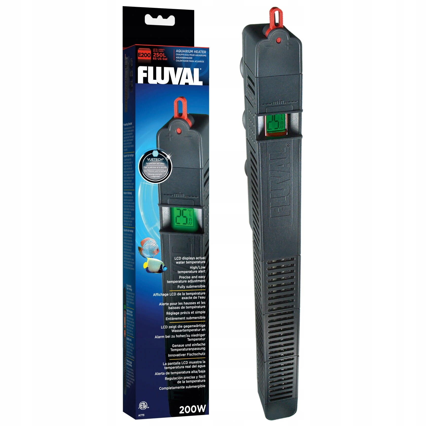 Incalzitor acvariu, Fluval, FLUVAL, Electronic, 250l, 200W, Gri - eMAG.ro