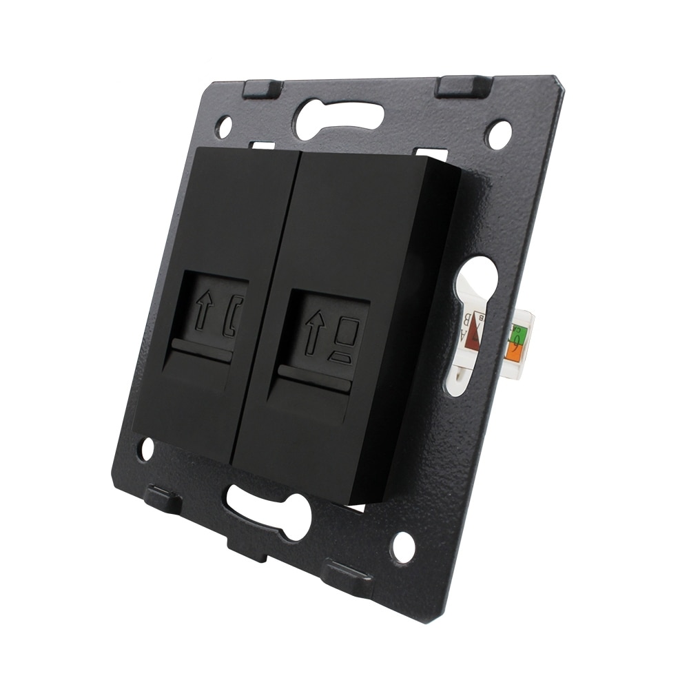 Priza dubla telefon + internet Livolo, Negru, VL-C7-1TC-12 - eMAG.ro