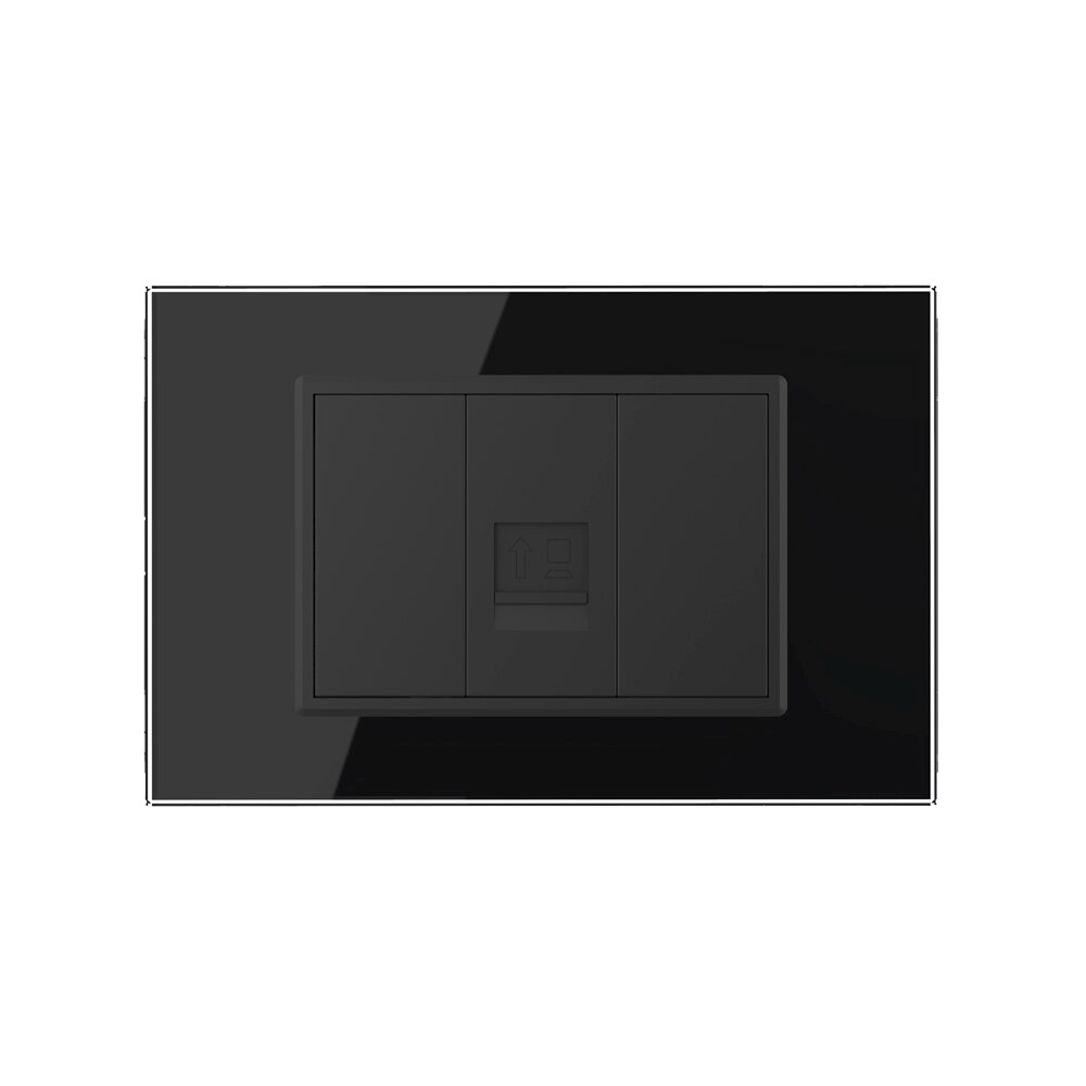 Priza internet Livolo cu rama din sticla standard italian, Negru, VL-C9 ...