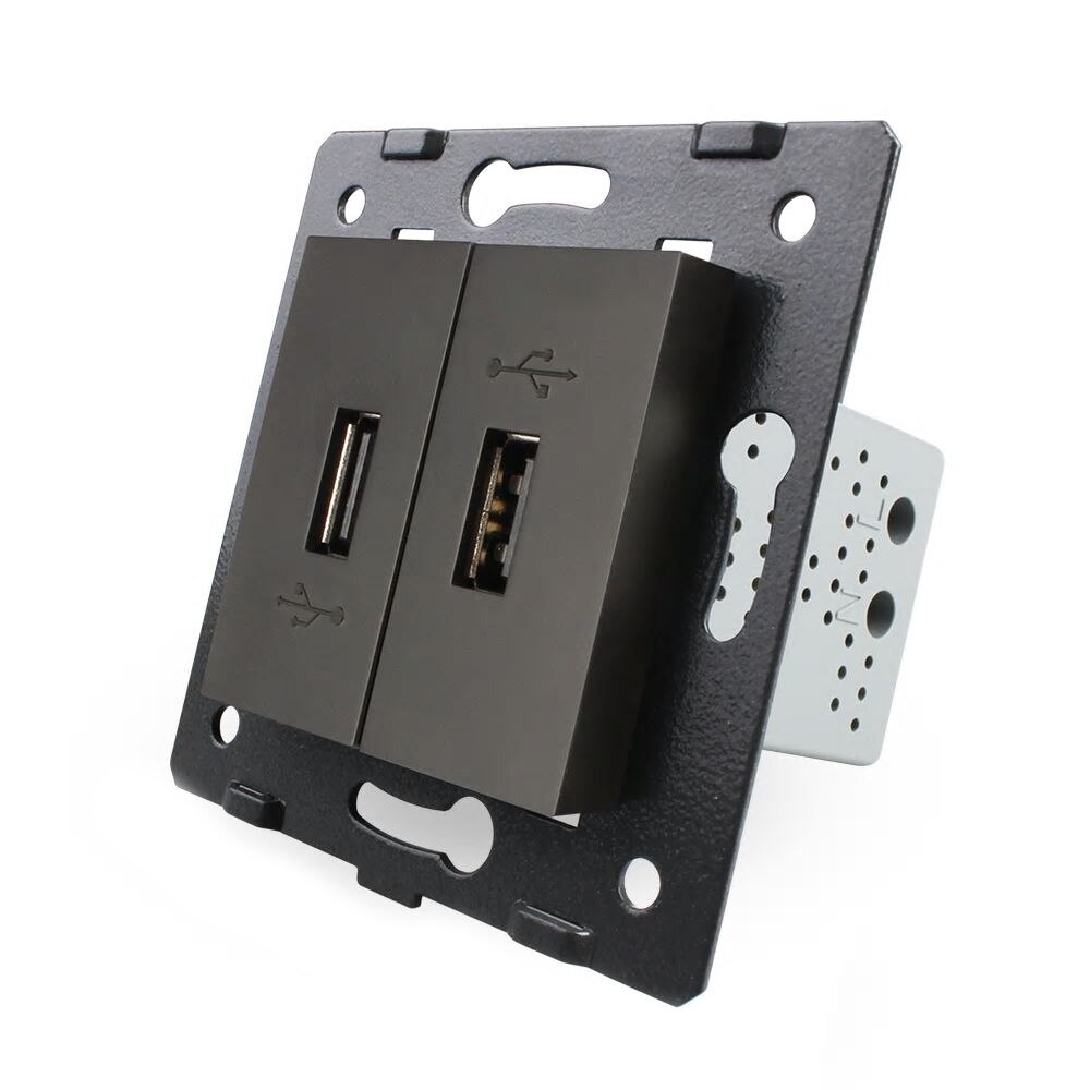 Priza Dubla USB Livolo, Negru, C7-2USB-12 - eMAG.ro