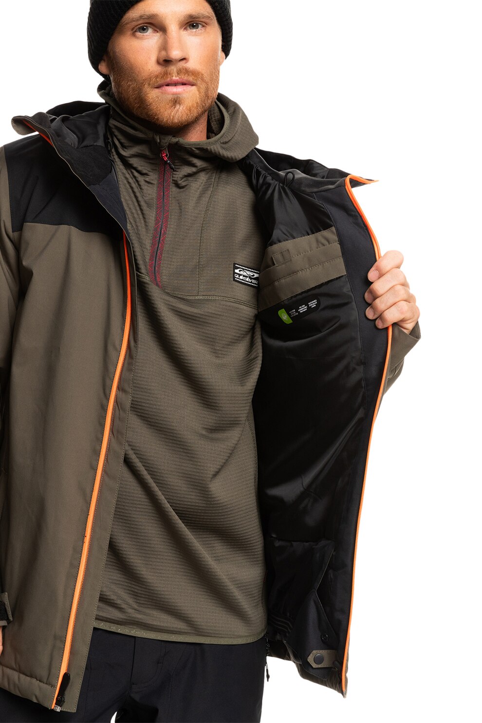 QUIKSILVER, Jacheta cu mansete ajustabile si gluga, pentru schi Morton ...