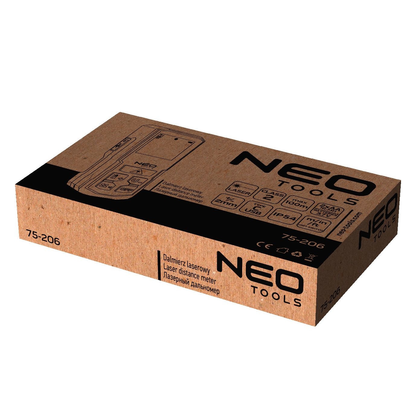 Telemetru cu laser, 0.05 - 100m, IP54, Neo 75-206 - eMAG.ro
