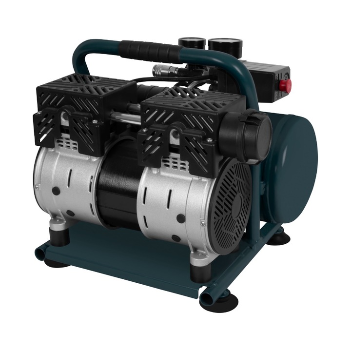 Compresor de aer silentios, VONROC, CR504AC_GREY, 6L, 750W, fara ulei ...