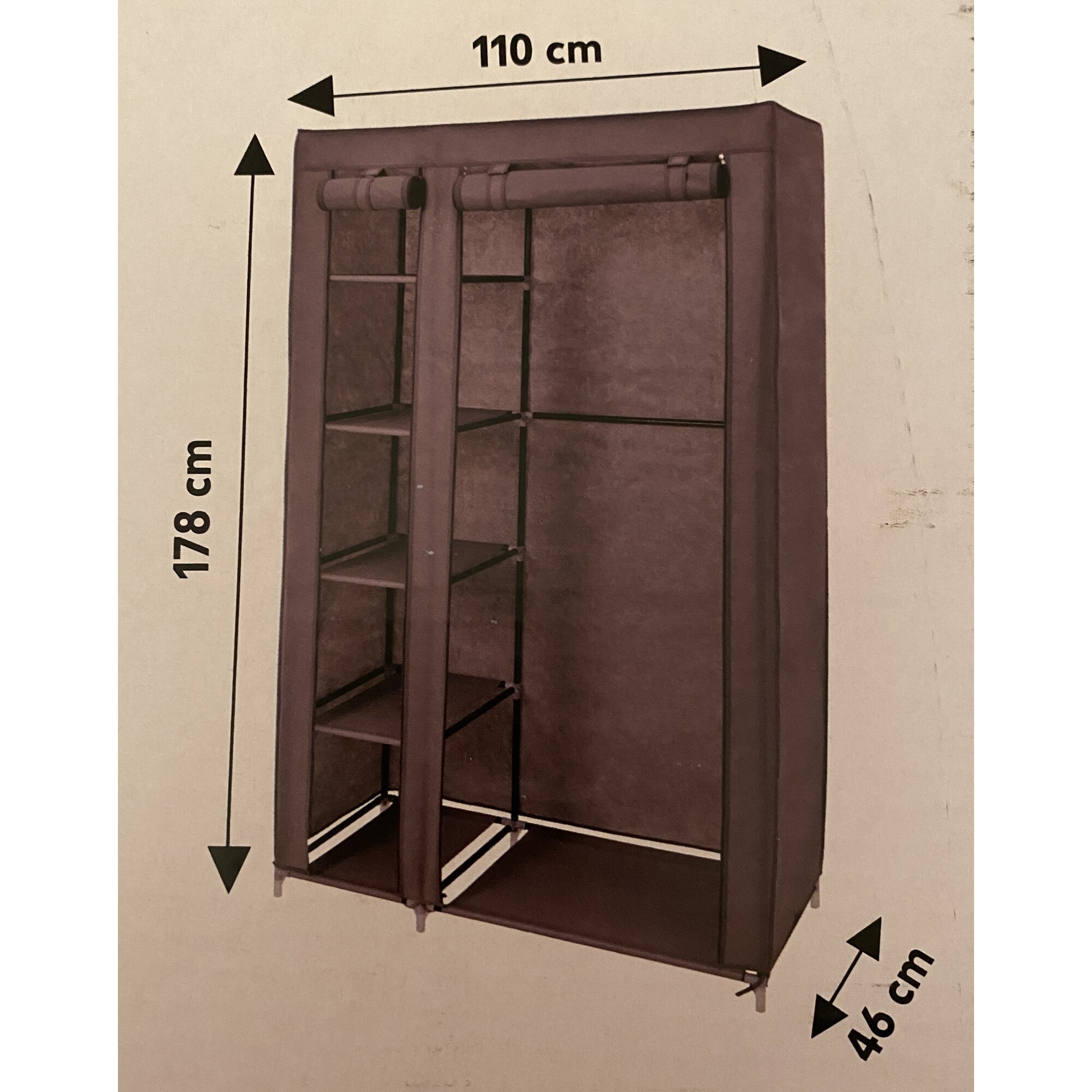 Dulap textil pentru depozitare, 110 x 46 x 178 cm Negru - eMAG.ro