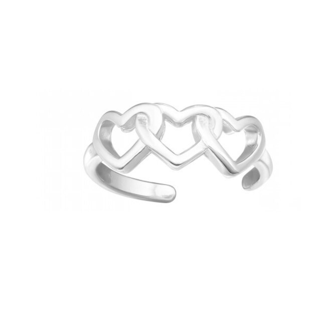 Cercel ear cuff Triple Hearts din argint 925, model pentru ureche ...