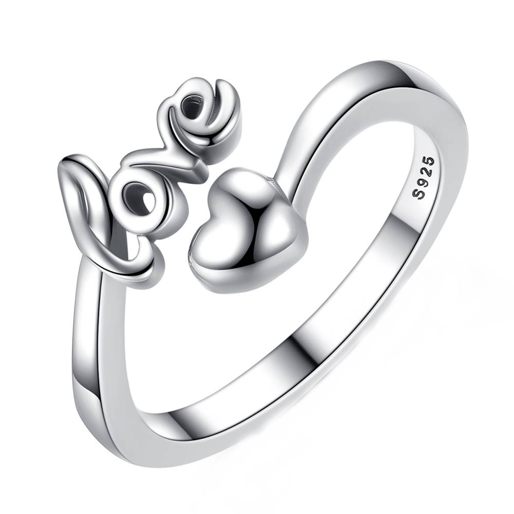 Inel reglabil din Argint placat cu Rodiu, Give Your Love - eMAG.ro