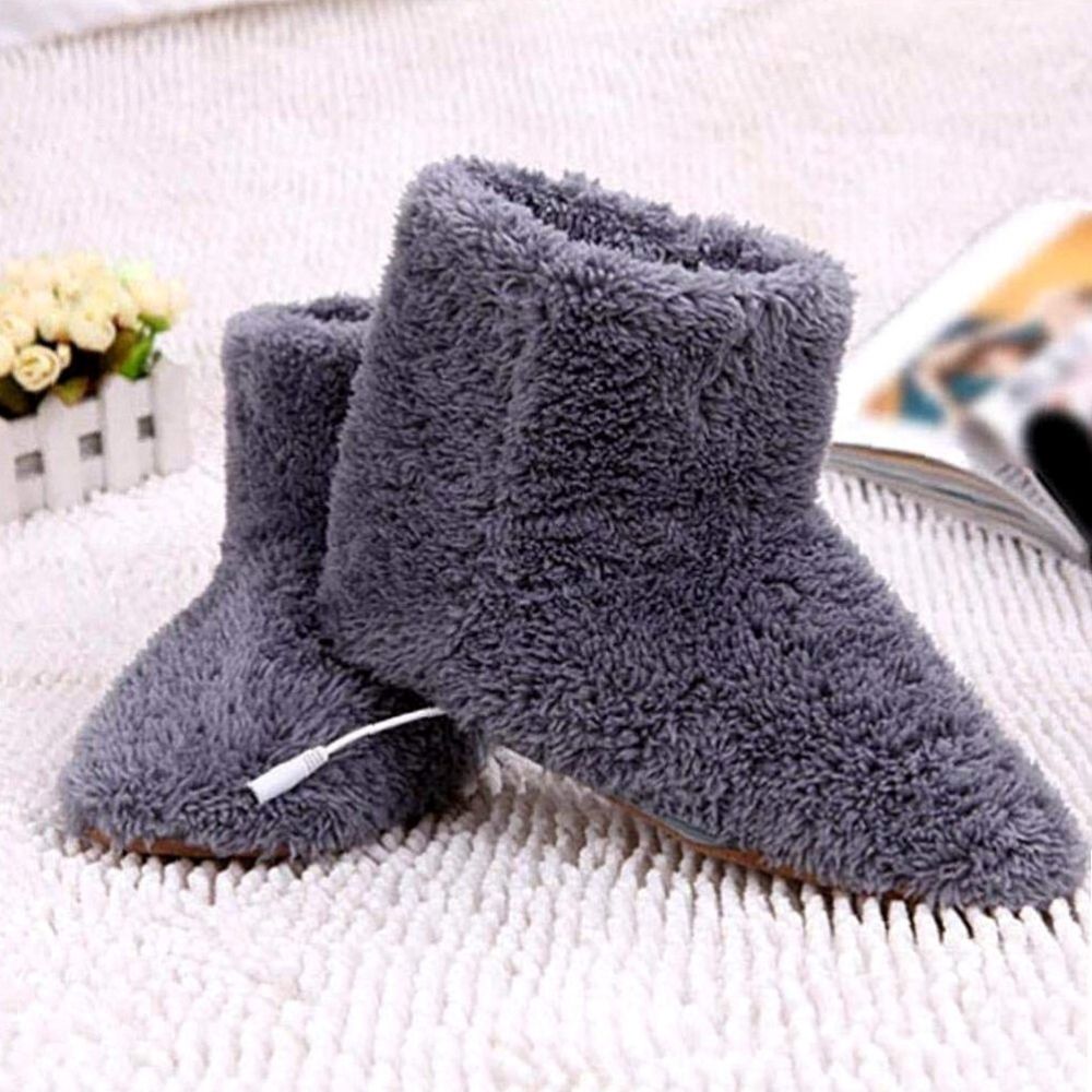 Papuci de casa, Mindblower, inalti, Gadget, cu incalzire prin USB, gri ...