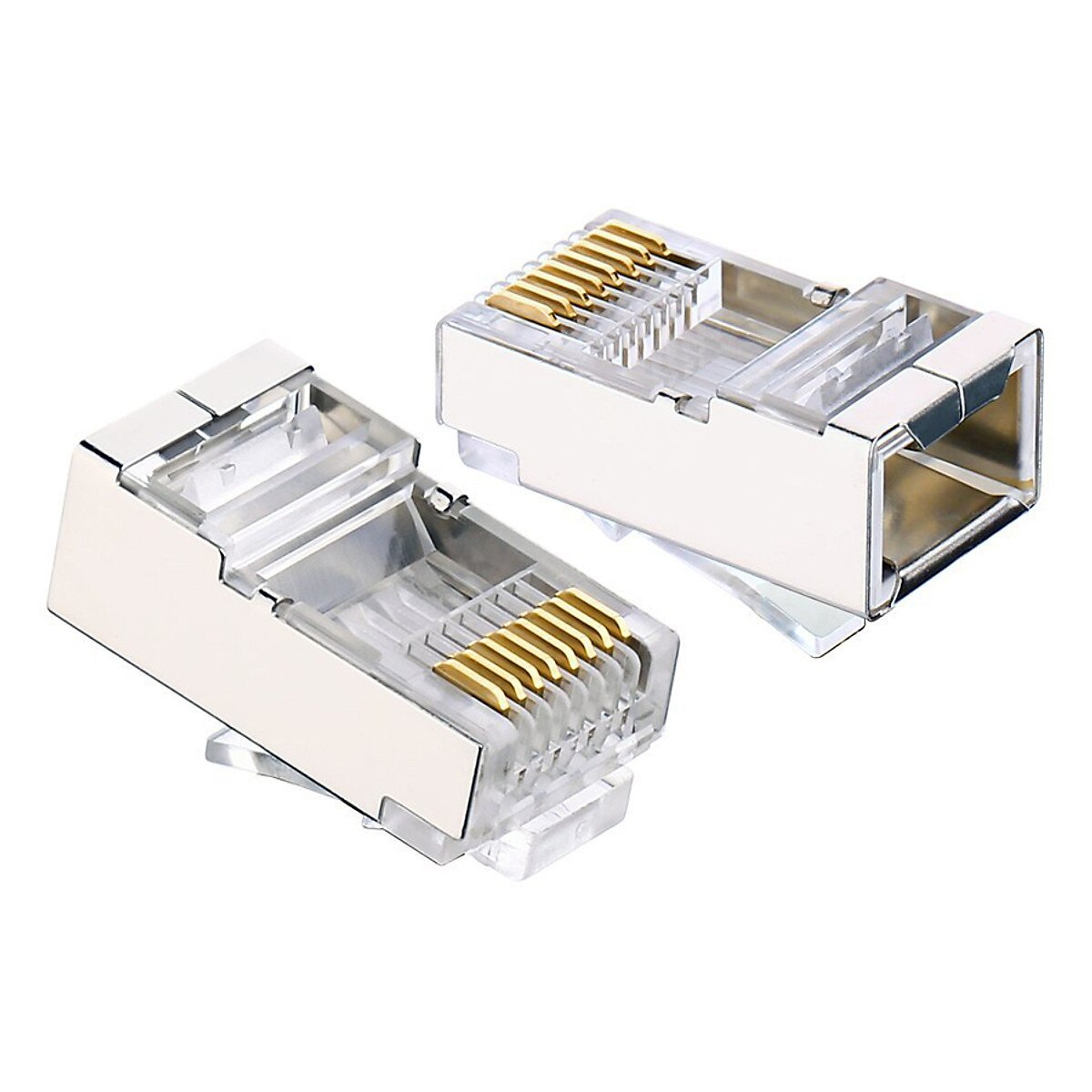 Set 50 bucati mufe RJ-45 Ugreen NW111, pentru cablu UTP, Cat6, RJ-45 ...