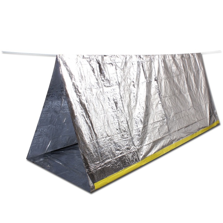 Cort cu sac de dormit termal cu patura, TIZO, 250x150cm, Argintiu - eMAG.ro
