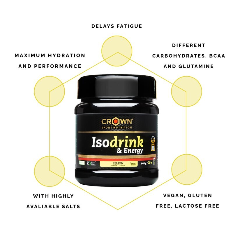 Bautura Izotonica sub forma de Pudra, IsoDrink Crown, Fructe Rosii, 640 ...