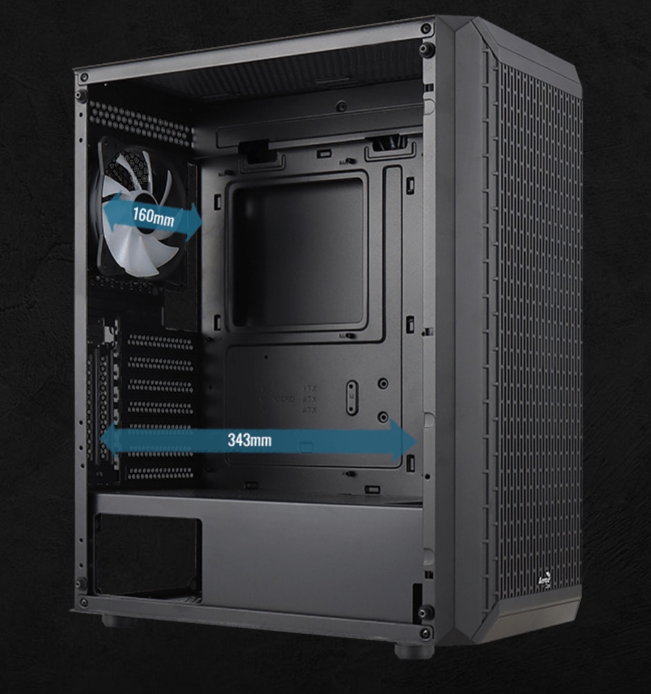 Carcasa Aerocool Beam V2 RGB, fara sursa, ATX, neagra - eMAG.ro