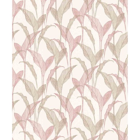 Tapet cu frunze, modern, bej, roz, extralavabil ELLE 2, 10207-05 0.53m ...