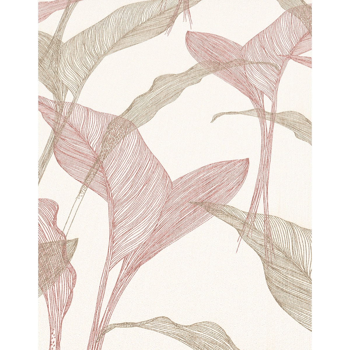 Tapet cu frunze, modern, bej, roz, extralavabil ELLE 2, 10207-05 0.53m ...