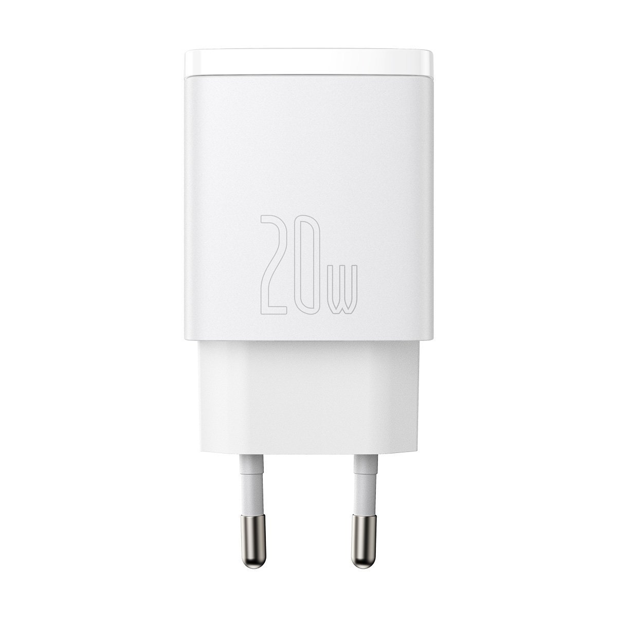 Мрежово зарядно устройство Baseus Compact, Quick Charger, 20W, USB-C, USB, PD 3.0, Бял - eMAG.bg
