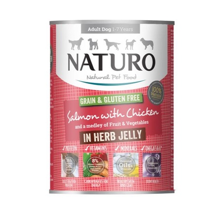 Conserva Naturo Adult cu Carne de Somon si Pui, amestec de Legume si ...