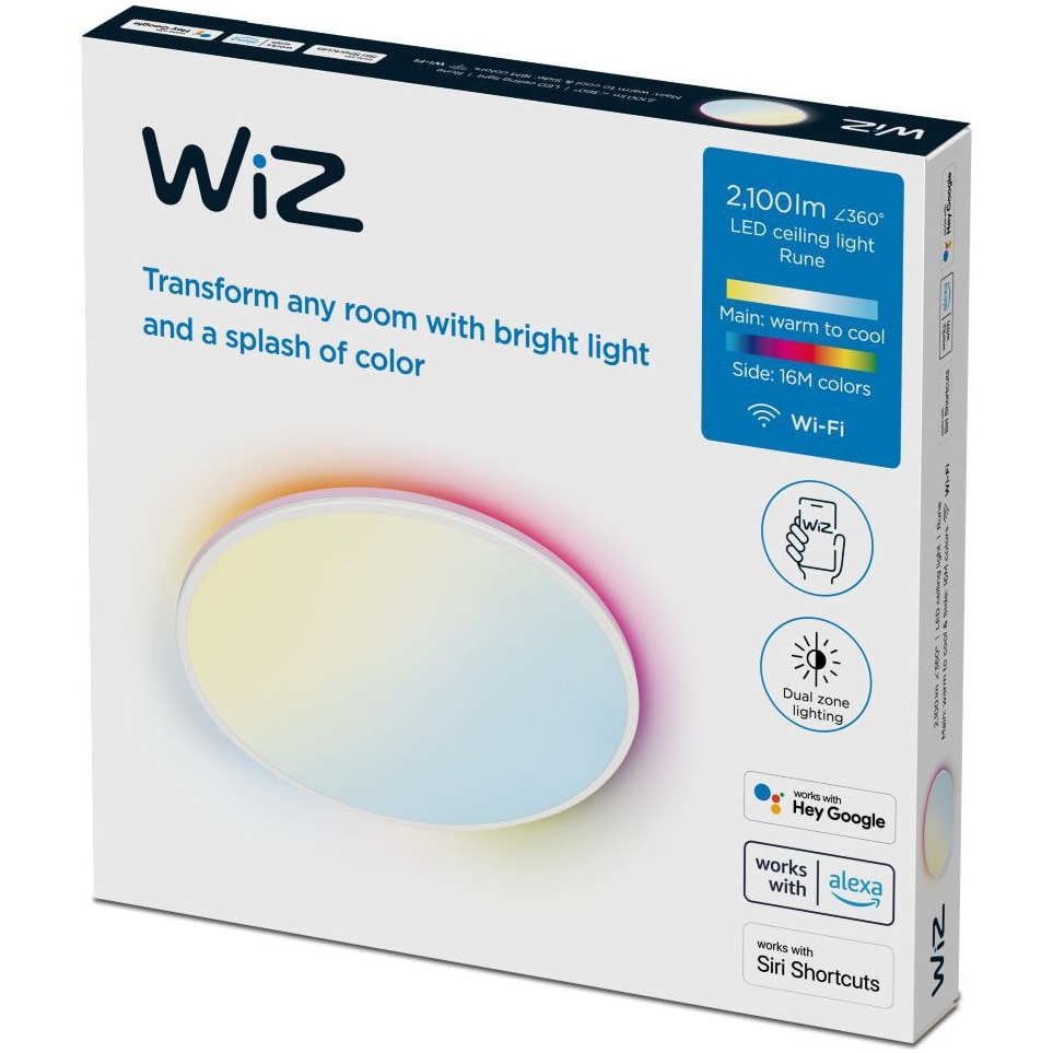 Plafoniera LED RGB inteligenta WiZ Rune, Wi-Fi + Bluetooth, control ...