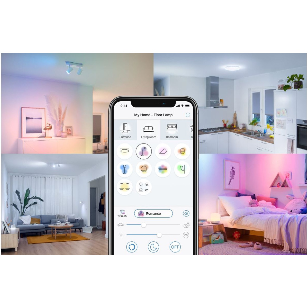 Pachet 2 lampi LED RGB inteligente WiZ Bar Linear Light, Wi-Fi ...