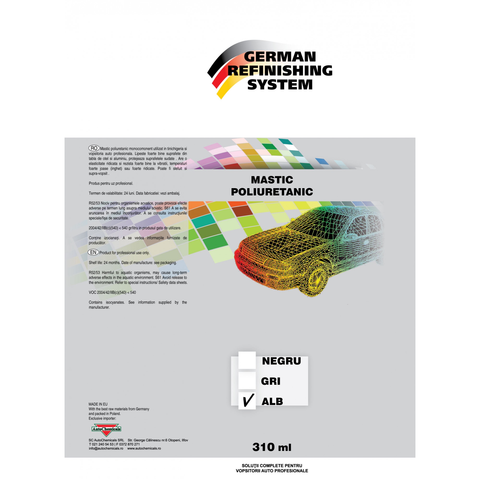 Mastic poliuretanic gri 310ml - eMAG.ro