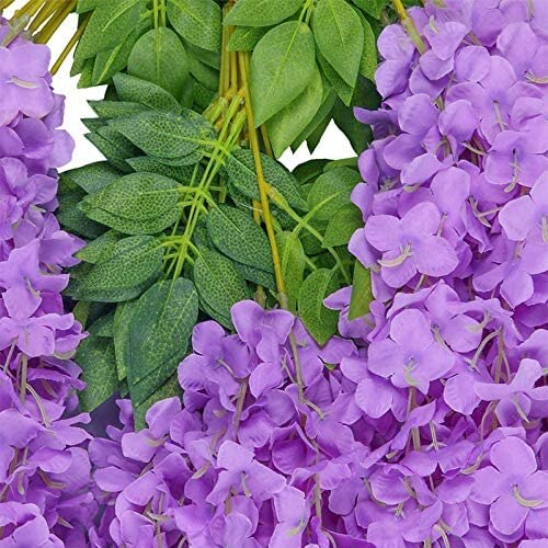 Set 12 Bucati Planta Artificiala Curgatoare Glicina Wisteria Mov cu ...