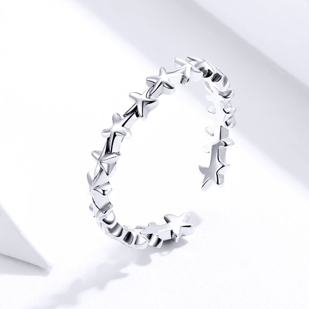 Inel reglabil din Argint placat cu Rodiu, Starfish - eMAG.ro